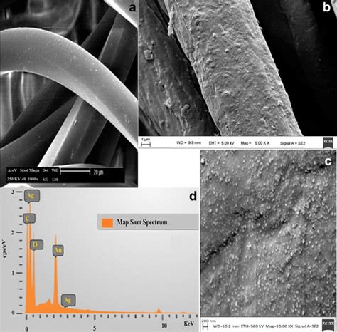 Fe Sem Micrographs Of Untreated A And Treated Cotton Fabric B C