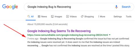 Update Resolved Google Indexing Bug Seems To Be Recovering
