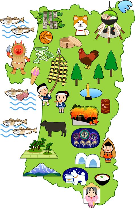秋田のイラスト置き場 秋田の観光案内フリー素材
