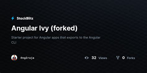 Angular Ivy Forked Stackblitz