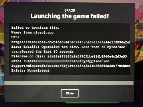 Minecraft Launcher Error Message 1 20 1 R Minecraft