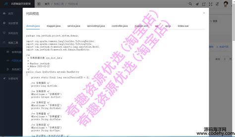 2055 Java前后端分离快速开发框架权限springboot Vue源码 代码生成器 源码海洋网