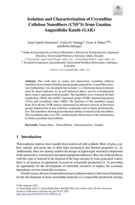 Pdf Isolation And Characterization Of Crystalline Cellulose