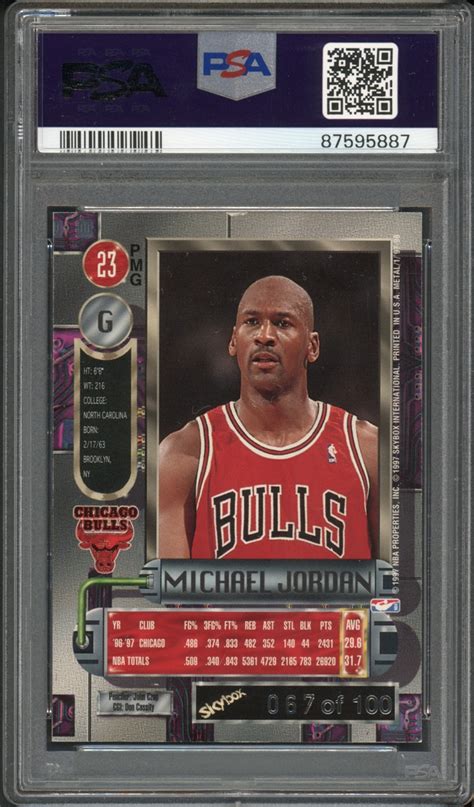 Lot Detail 1997 Metal Universe Precious Metal Gems 23 Michael Jordan