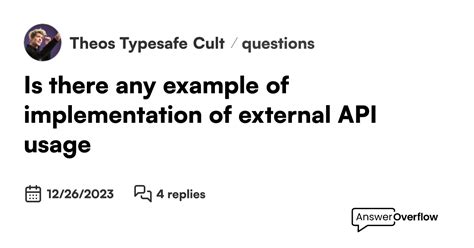 Is There Any Example Of Implementation Of External Api Usage Theos Typesafe Cult