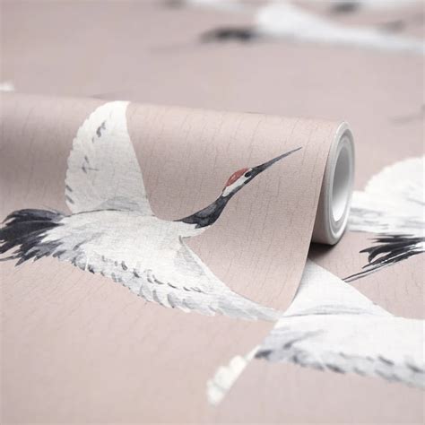 Soaring Cranes Wallpaper In Nude I Love Wallpaper