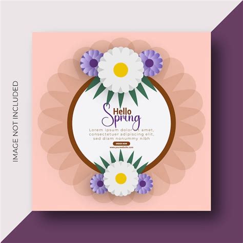 봄 특별 소셜 미디어 포스트 디자인 템플릿 프리미엄 벡터