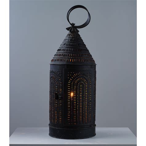 Large Punched Tin Lantern Olde Hope Antiques