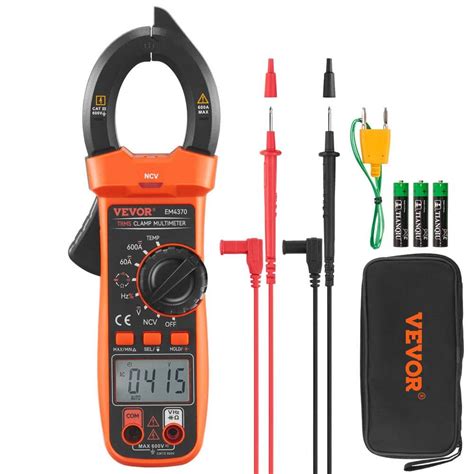 Vevor 600 Amp Digital Clamp Meter Dc Ac Multimeter True Rms Auto Ranging 6000 Max Reading Ncv