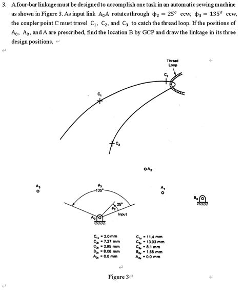Solved 3 A Four Bar Linkage Must Be Designed To Accomplish