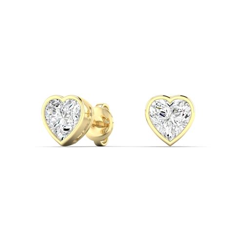 Bezel Heart Shape Diamond Earrings Miss Diamond Ring