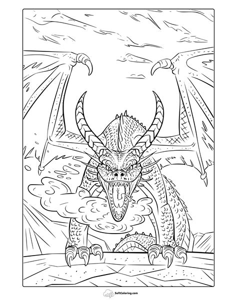 Komodo Dragon Coloring Page Dragon Softcoloring