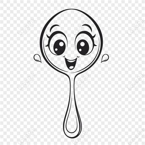 눈 개요 스케치 드로잉과 귀여운 숟가락 만화 캐릭터 얼굴 벡터개요 예술음료수 Png 일러스트 무료 다운로드 Lovepik