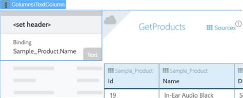 The Sample Grid Has Just One Text Column And The Binding Parameter Was