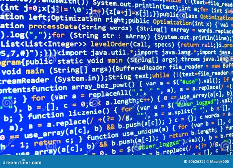 Het Coderende Programmerings Broncodescherm Stock Foto Image Of Wolk Cyberruimte 50626320