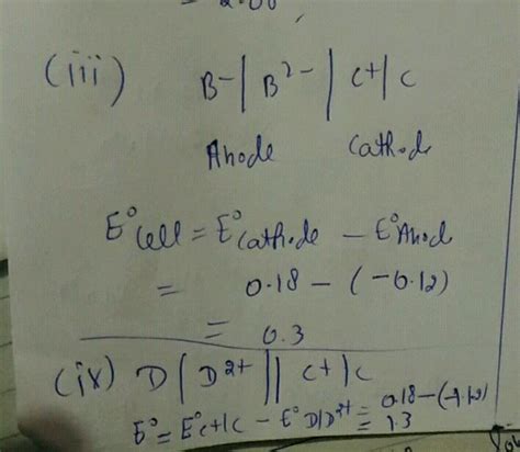 11 Half Cell Reactions Some Electrodes Are Given Below 1 A E A E° 0 96 V Ii B E