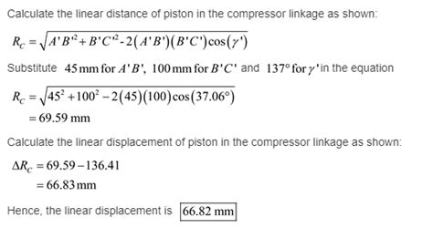 solved analytically determine the linear displacement of the piston