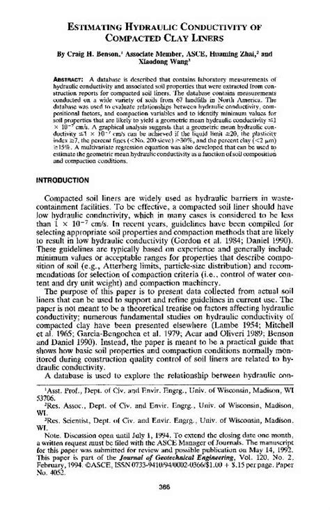 Pdf Estimating Hydraulic Conductivity Of Compacted Clay Imagesstories