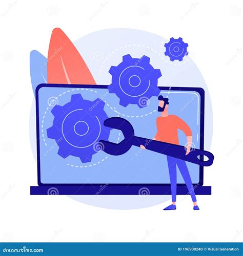Computer Troubleshooting Abstract Concept Vector Illustration Stock