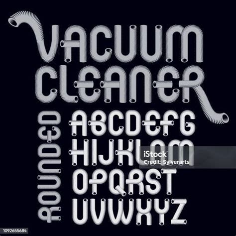 벡터 자본 현대 알파벳 문자 집합입니다 유행 글꼴에서 스크립트는 Z 아트 포스터 제작에 사용할 수 있습니다 호스 스타일으로 만든 배관 진공청소기에 대한 스톡 벡터 아트 및