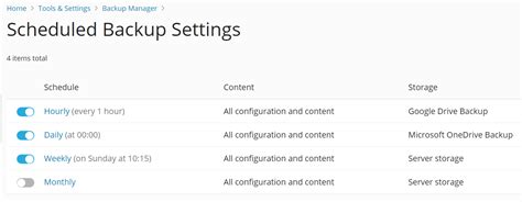 scheduling backups plesk obsidian documentation
