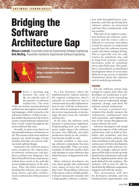 Pdf Bridging The Software Architecture Gap