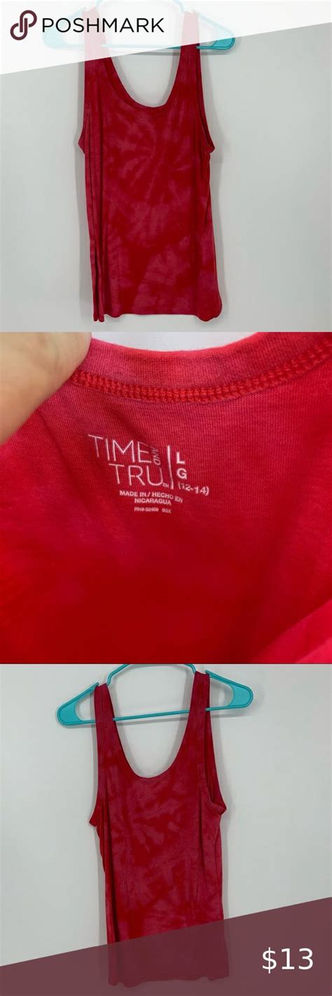 Time Tru Red Tank L Custom Tie Dye