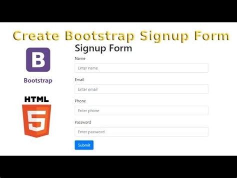 Bootstrap Sign Up Form Examples Create Html Signup Form In Hindi