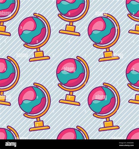Globe Seamless Pattern Vector Illustration In Flat Style Stock Vector Image And Art Alamy