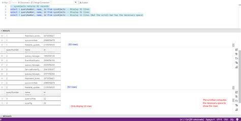 Result Grid Doesn`t Display All The Rows When Executing Multiple
