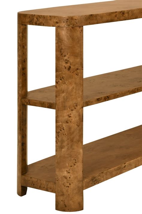 Emery Dark Burlwood Console Table By Worlds Away Fig Linens And Home