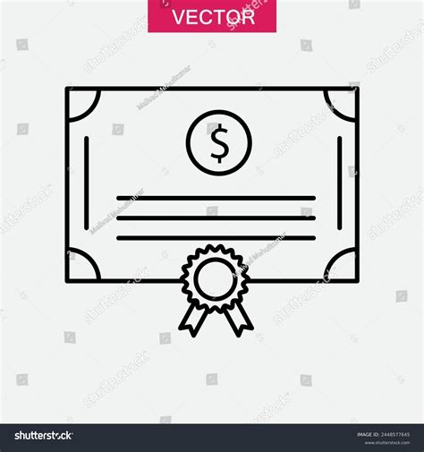 Stock Share Certificate Icon Bonds Securities Stock Vector Royalty