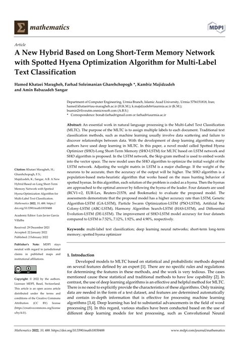 Pdf A New Hybrid Based On Long Short Term Memory Network With Spotted