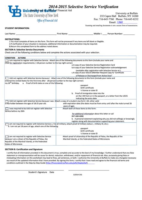 Top 5 Samples Selective Service Forms And Templates Free To Download In Pdf Format