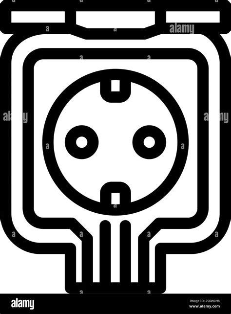 Weatherproof Socket Line Icon Vector Weatherproof Socket Sign Isolated Contour Symbol Black