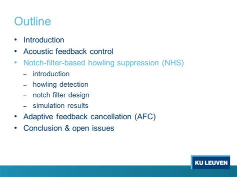 Audio And Speech Processing Topic 5 Acoustic Feedback Control Ppt