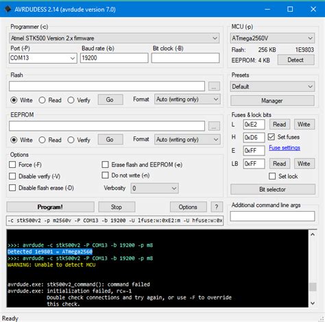 Can Burn Bootloader On Atmega2560v 8au Uploading Arduino Forum