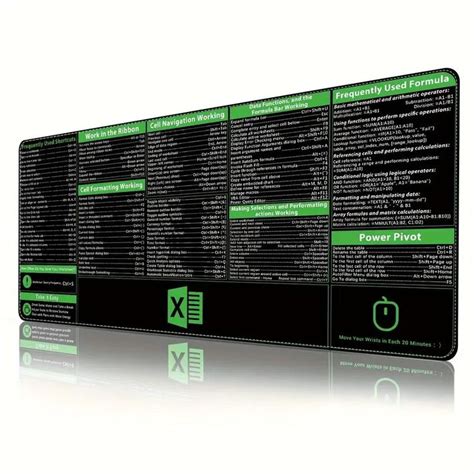 Excel Shortcuts Mouse Pad Keyboard Shortcut Mousepad Xxl Temu Excel Shortcuts Keyboard