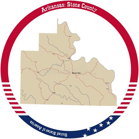 Map Of Stone County In Arkansas Usa Stock Vector Illustration Of