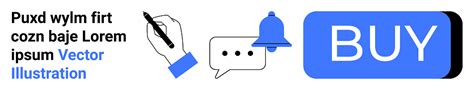 필기 알림 벨 채팅 풍선 및 사용자 상호 작용 및 전자 상거래를 위한 구매 버튼 개념에 대한 스톡 벡터 아트 및 기타 이미지 개념 개념과 주제 구매 Istock