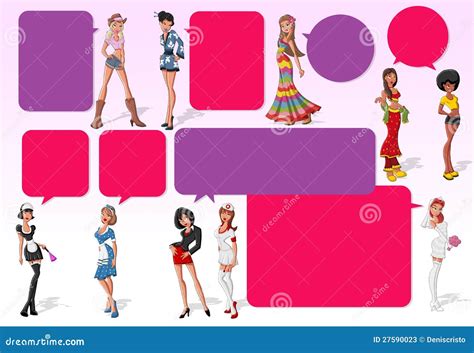 Meninas sexy Dos Desenhos Animados Ilustração do Vetor Ilustração de corpo gueixa 27590023