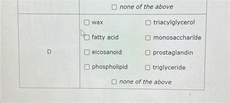 classify molecules a through d classify molecules a
