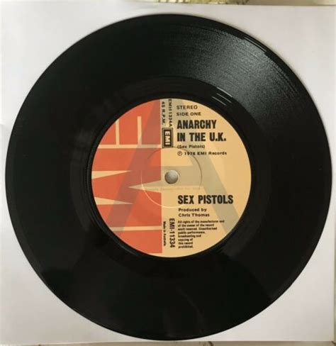 Sex Pistols Anarchy In The Uk Rare Australian Promo 7 Vinyl Single