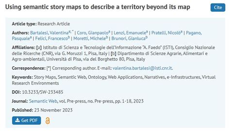 Our Article Using Semantic Story Maps To Describe A Territory Beyond Its Map Is Finally