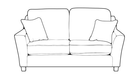Sofa Or Couch Line Art Illustrator Outline Furniture For Living Room