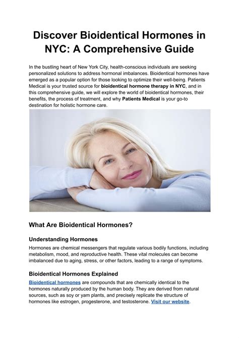 Exploring Bioidentical Hormones In Nyc A Comprehensive Guide