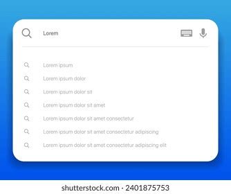 Search Bar Suggestions Ui Ux Design Stock Vector Royalty Free Shutterstock
