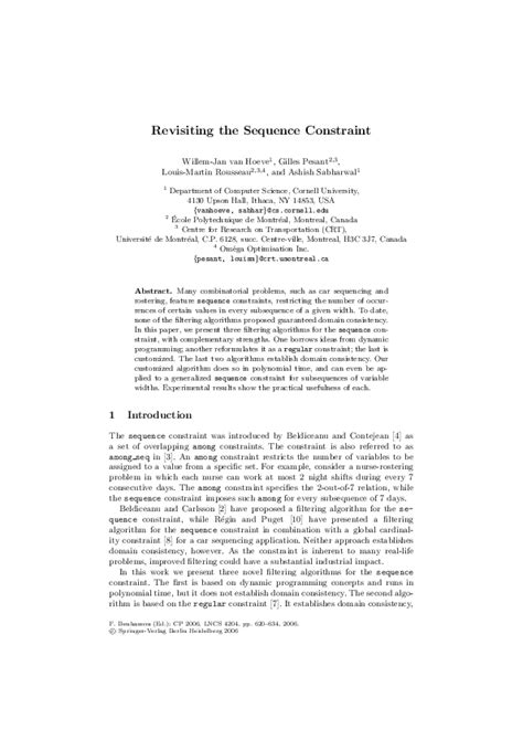 Pdf Revisiting The Sequence Constraint