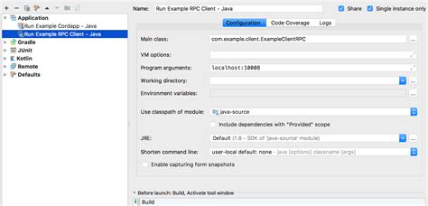 Java Running The Client Via Intellij Stack Overflow