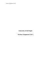 CS WA Unit Docx Written Assignment Unit University Of The People Written Assignment